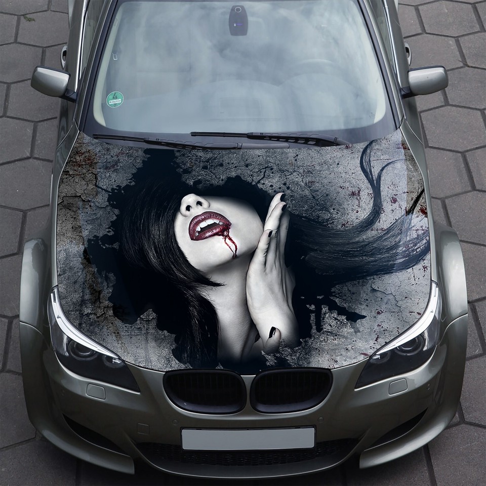 Vampire Girl Car Hood Wrap Decal Vinyl Sticker Full Color Graphic Fit ...