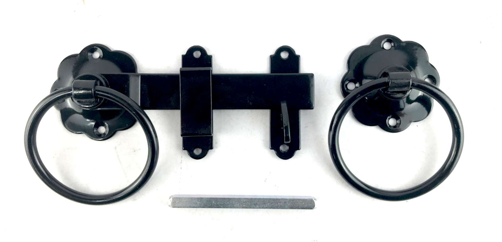 Ring Gate Latch Catch Set 6" / 150mm Twisted Plain Handle Black ...