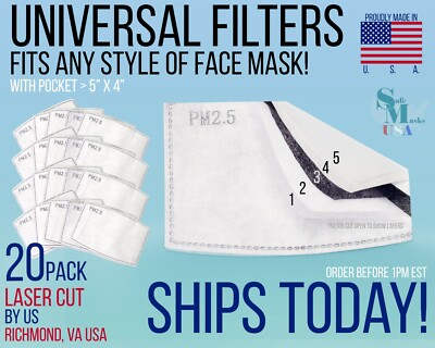 Face Mask Filters - Made in USA Replacement Filters for Face Masks PM2 ...
