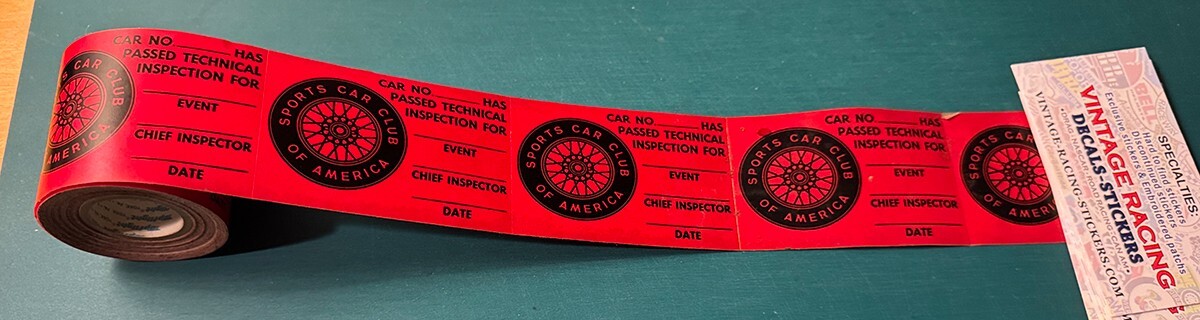 SCCA TECH INSPECTION VINTAGE ORIGINAL DECAL STICKER - SPORT CAR CLUB OF ...