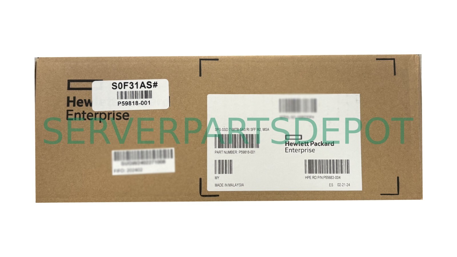 S0F31A P59818-001 HPE MSA 7.68TB SAS 12G READ INTENSIVE M2 SFF 2.5IN ...