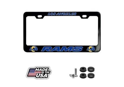 Los Angeles Rams Black License Plate Frame, Custom Made of Powder ...