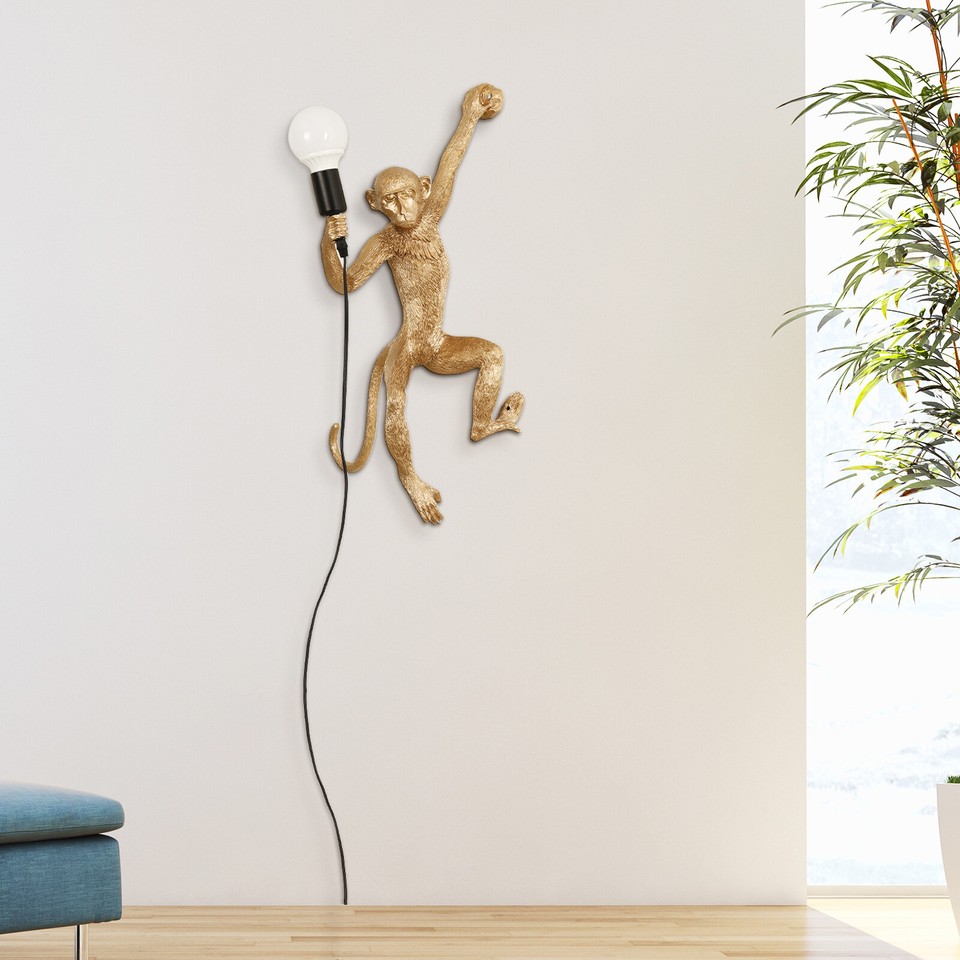 Nordic Monkey Wall Sconces 1 Light Resin Wall-Mounted Lamp E27 Corridor ...