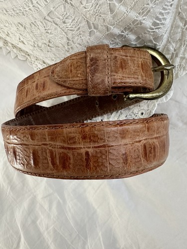 Vintage Caiman ? Crocodile ? Cognac Color Belt Unisex | eBay
