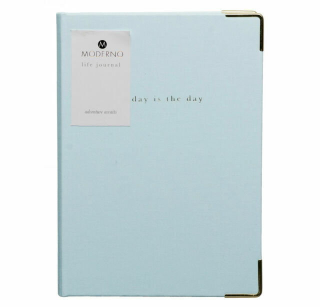 WHSmith Moderno Woman Pale Blue Linen A6 Journal With Blue Ribbon Page ...