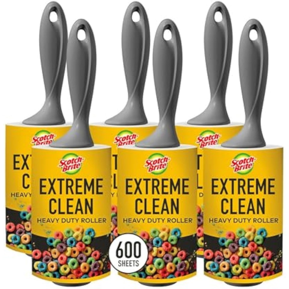 Extreme clean lint rollers, 6 rollers, 100 sheets per roller, 600 shee ...