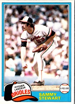 1981 Topps Sammy Stewart #262 Baltimore Orioles Baseball Card | eBay