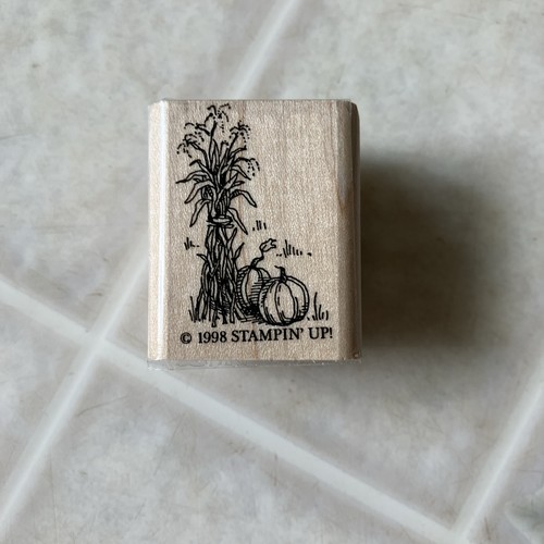 Stampin Up Rubber Stamp Fall Harvest Gathering 1.5 X 2 shock of Corn ...
