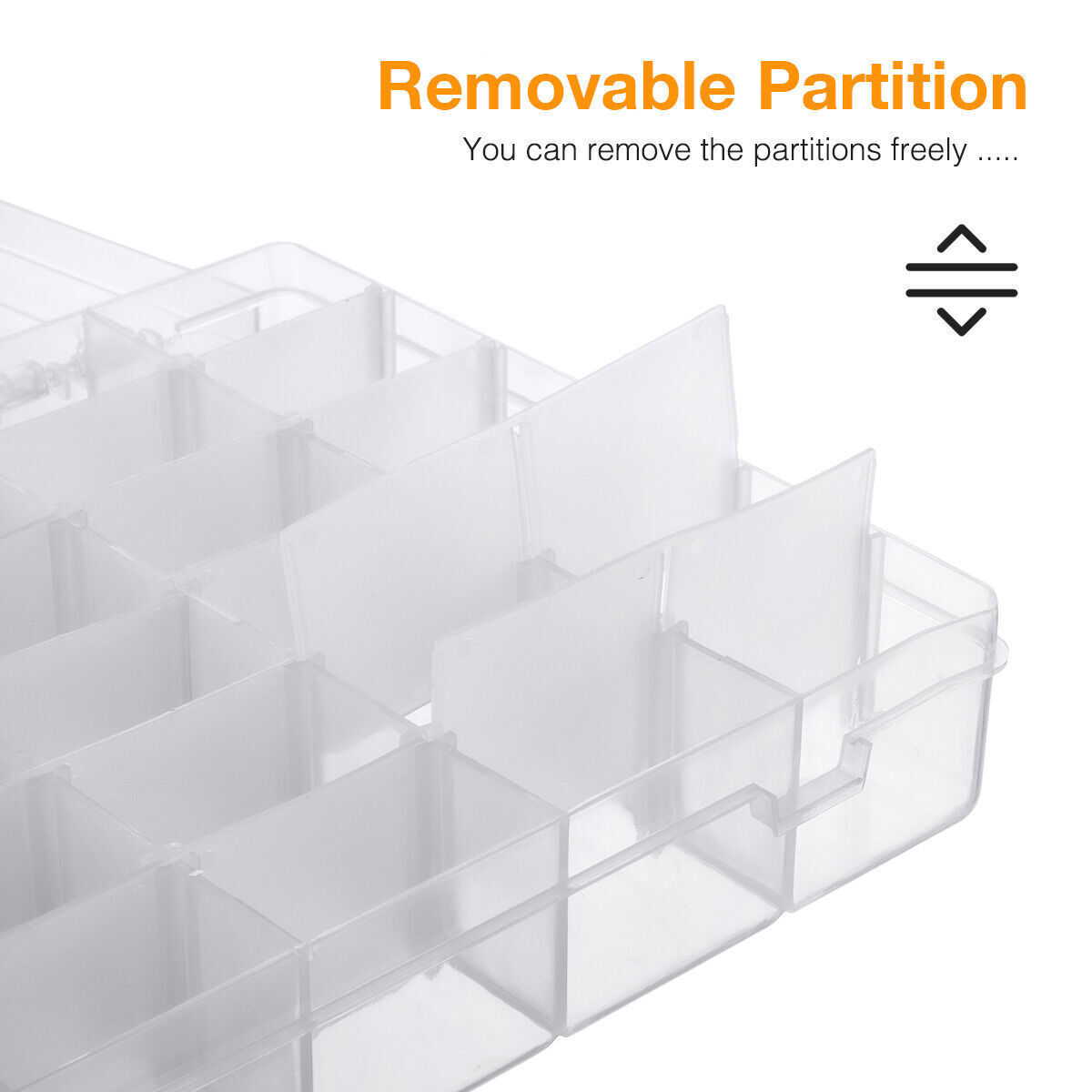Set of 1/2/4Pc 36 Grids Plastic Jewelry Organizer Container Boxes W ...