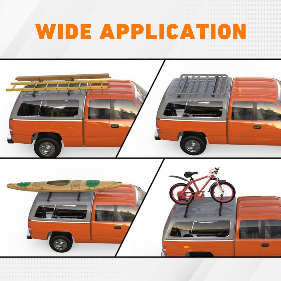 72" Adjustable Pickup Truck Topper Ladder Roof Rack Camper Shell for ...