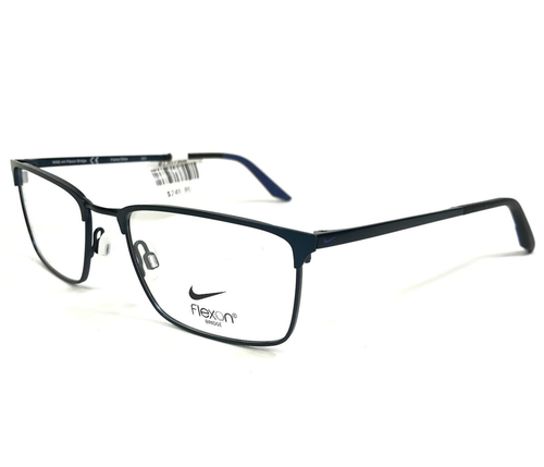 Nike Eyeglasses Frames 4307 408 Blue Rectangular Full Rim 54-18-145 ...