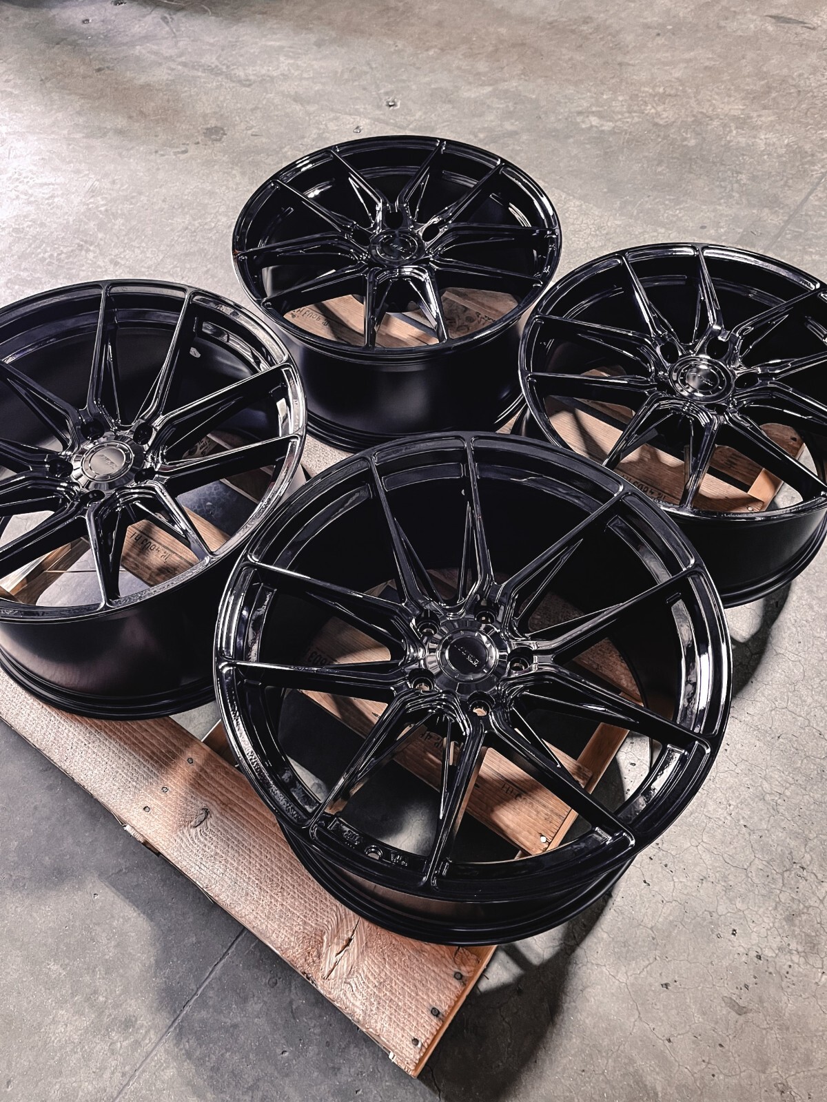 MRR GF13 GLOSS BLACK WHEELS RIMS 19X8.5 20X11 FOR CORVETTE C8 STINGRAY ...
