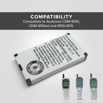 Audiovox BTR-9100 Battery 3.6V 750mAh for CDM-9100 9155-GPX CDM-9150x ...