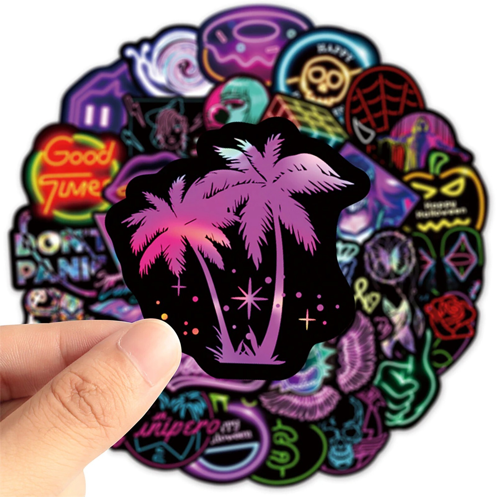 50x Cool Light Style Neon Sticker Pack Waterproof Graffiti Decal Phone ...