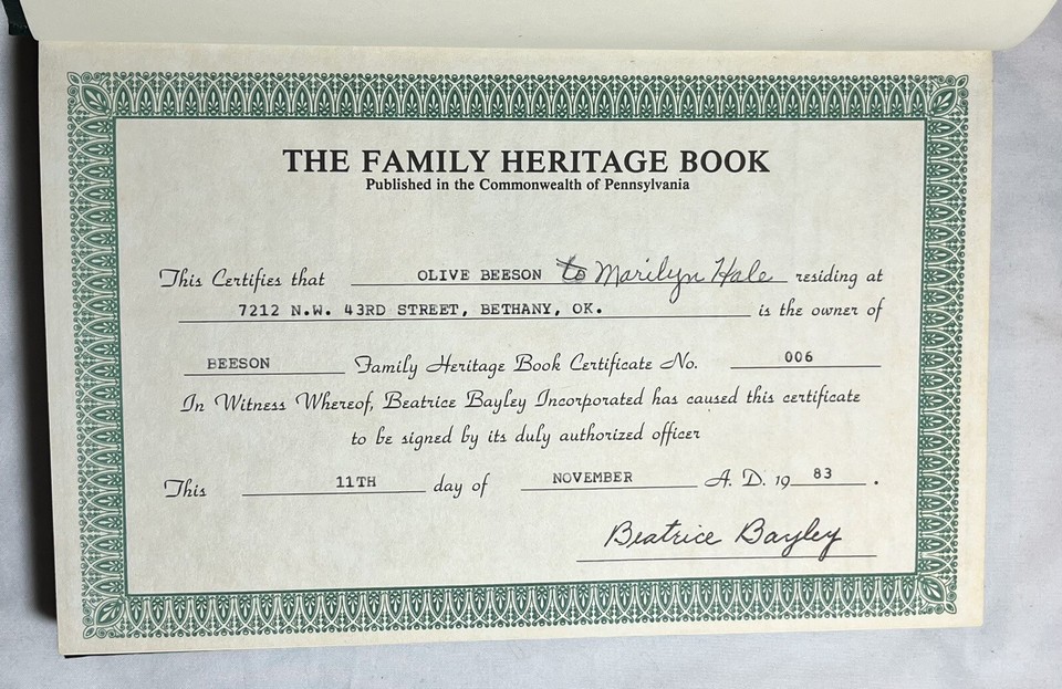 The Beeson Family Heritage Book Set Of Two Leather Bound | eBay