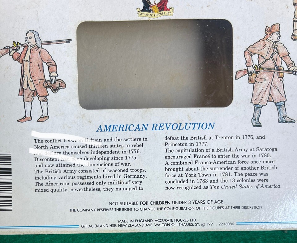 Vintage American Revolution - American Militia Accurate Figures England ...