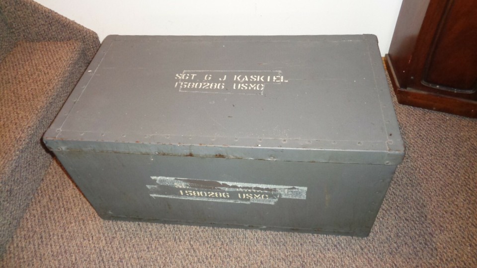 Vintage USMC Military Marine Corps Foot 30" x 16" x15" Locker 30 Pound ...