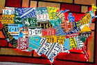 LARGE CUTOUT LED LIGHTED 3-D USA LICENSE PLATE MAP ART - Metal Wall Art ...