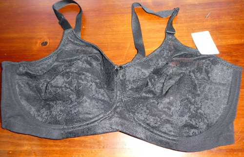 NWT Elila 1303 Black Lace Wireless Soft-cup Bra Size 52C | eBay