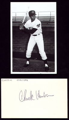 VTG CLEVELAND INDIANS "CHUCK HINTON" TEAM ISSUE BASEBALL POSTCARD w ...