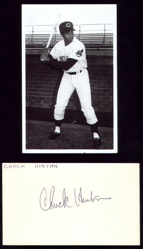 VTG CLEVELAND INDIANS "CHUCK HINTON" TEAM ISSUE BASEBALL POSTCARD w ...