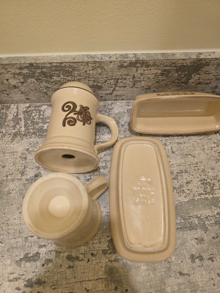 Pfaltzgraff Village Dinnerware Lot – Butter Dish, Pedestal Mug, Large ...