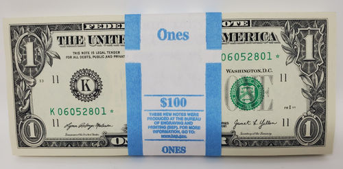 100 $1 ⭐️STAR⭐️ US Federal Sequential Uncirculated BEP Strapped One Dollar Bill | eBay