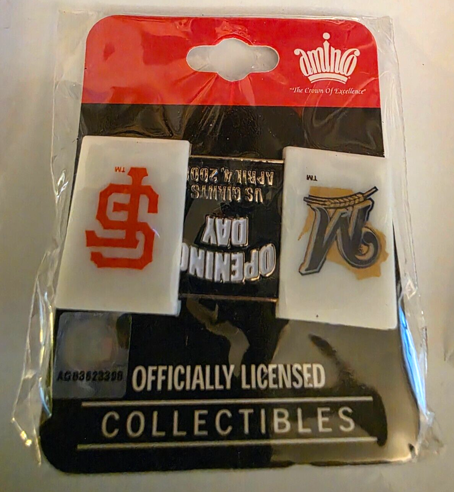 MBL Miller Park OPENING DAY 2008 Lapel Hat Pin MILWAUKEE BREWERS VS SF ...