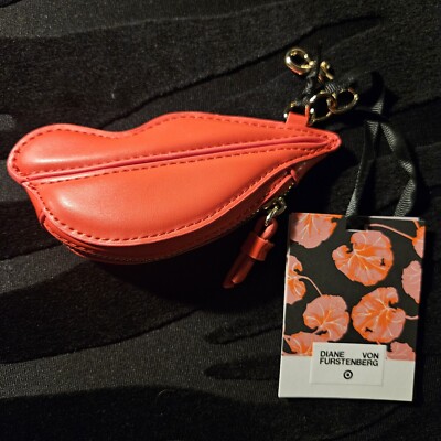 Diane von Furstenberg DVF for Target Bright Red Lips Coin Pouch | eBay