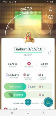 Shiny Timburr, Pokèmon Go, registered or ultra friends | eBay