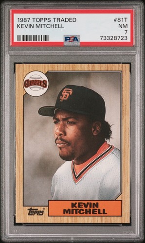 1987 Topps Traded Kevin Mitchell #81T - PSA 7 - San Francisco Giants ...