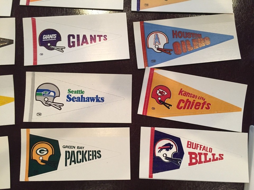1983 LEAF / Arrow Toys NFL TEAM Pennant stickers - Many Teams | eBay
