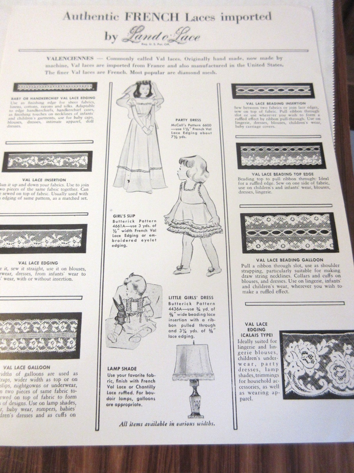 Vtg 1948 Land o Lace Information Booklet Fashion Home Vol. 1 Vo. 1 ...