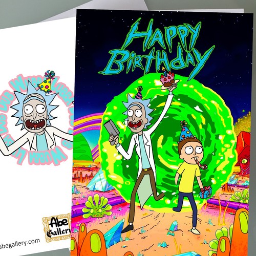 Rick and Morty Birthday Card - Funny Birthday Card Boys Cartoon Fan Art ...