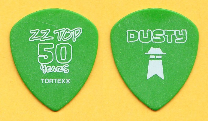 ZZ Top Dusty Hill Signature Green Guitar Pick - 2019 50th Anniversary ...