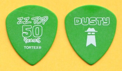 ZZ Top Dusty Hill Signature Green Guitar Pick - 2019 50th Anniversary ...