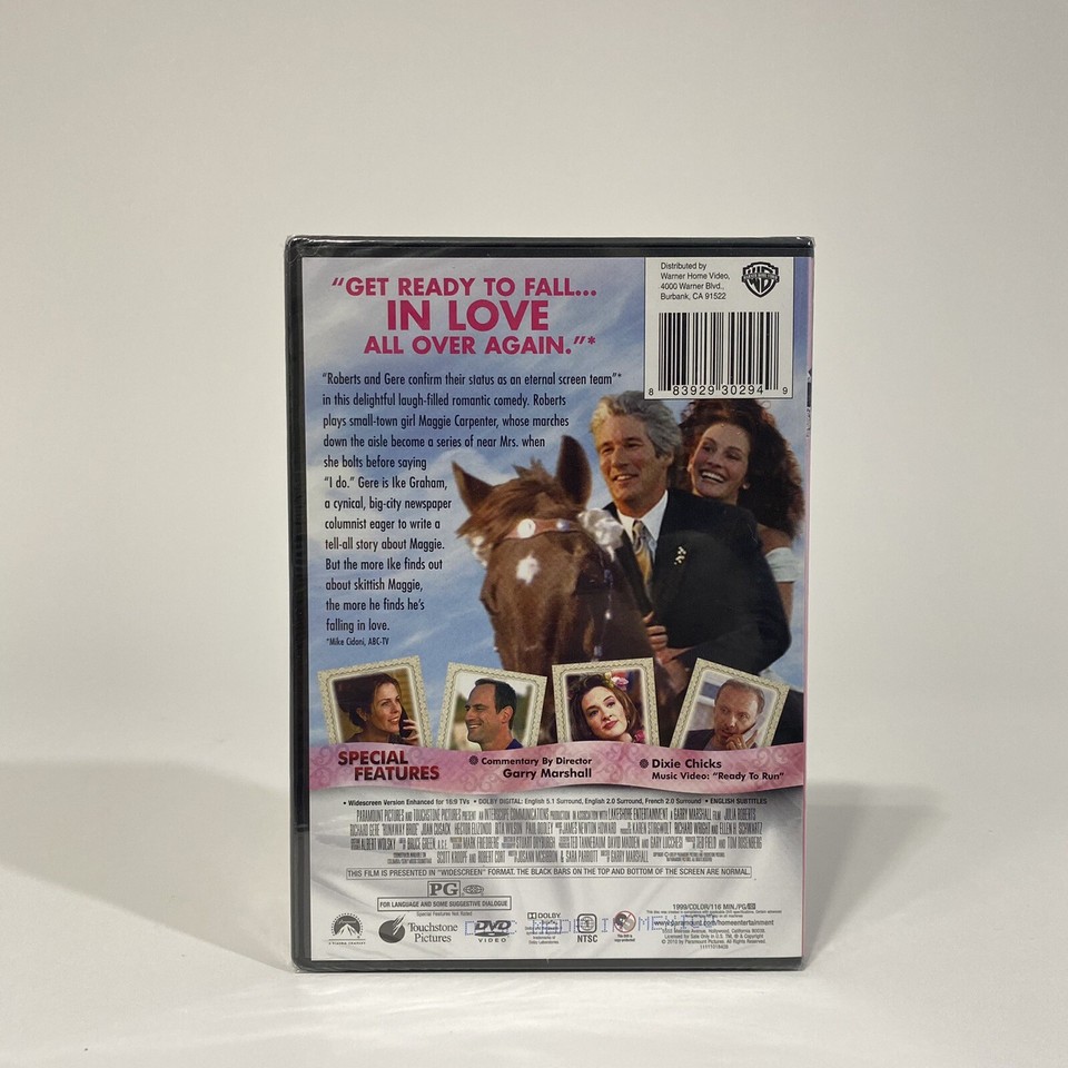Runaway Bride DVD 1999 NEW SEALED, Julia Roberts Richard Gene ...