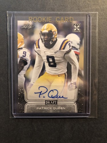 Patrick Queen Rookie 2020 Leaf Draft Football Auto LSU (1st Round 28th ...