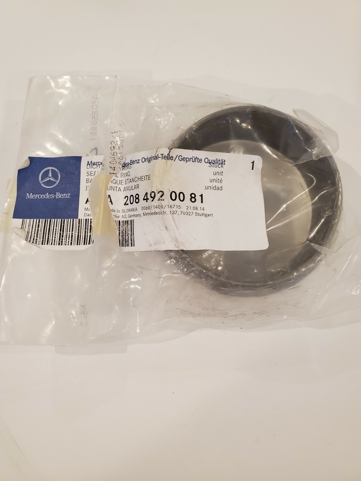 Mercedes-Benz Exhaust Seal Ring Part# a 208 492 00 81 for sale online ...