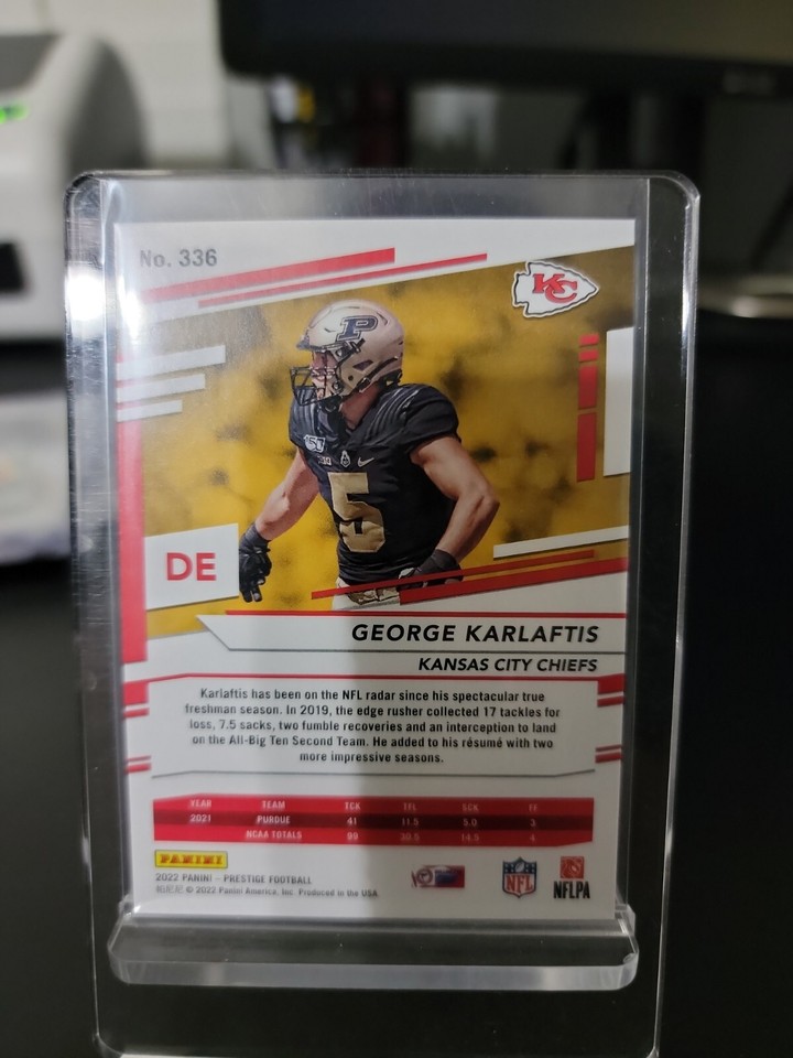 George Karlaftis 2022 Panini Prestige #336 Rookie Card Kansas City ...