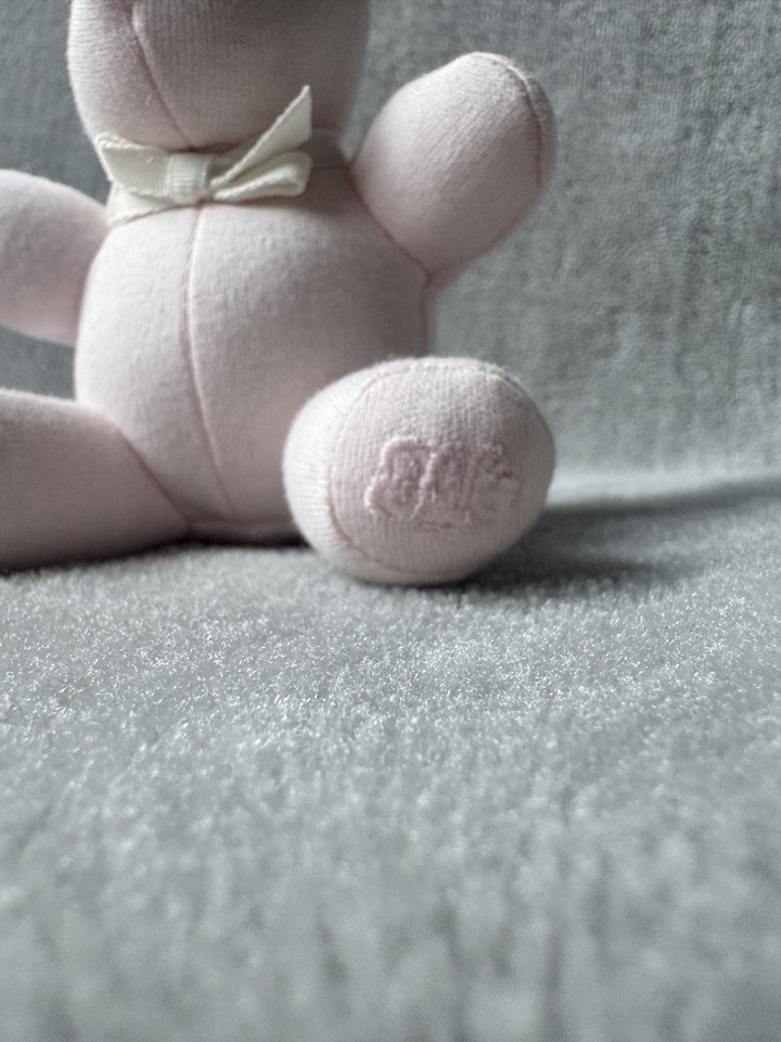 Ralph Lauren Small Pink Bear Embroidered Logo White Bow Soft Plush Toy ...