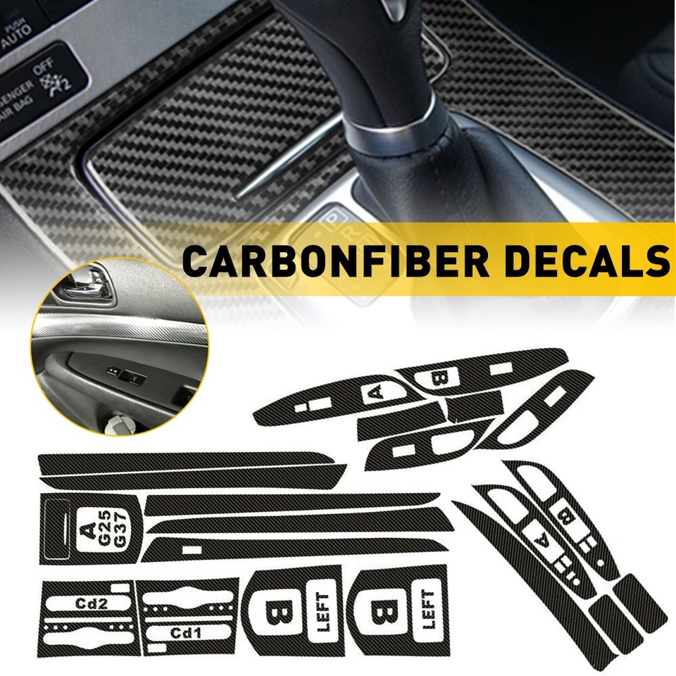 Set Carbon Fiber Full Kit Cover Interior Trim For Infiniti G37 Sedan ...