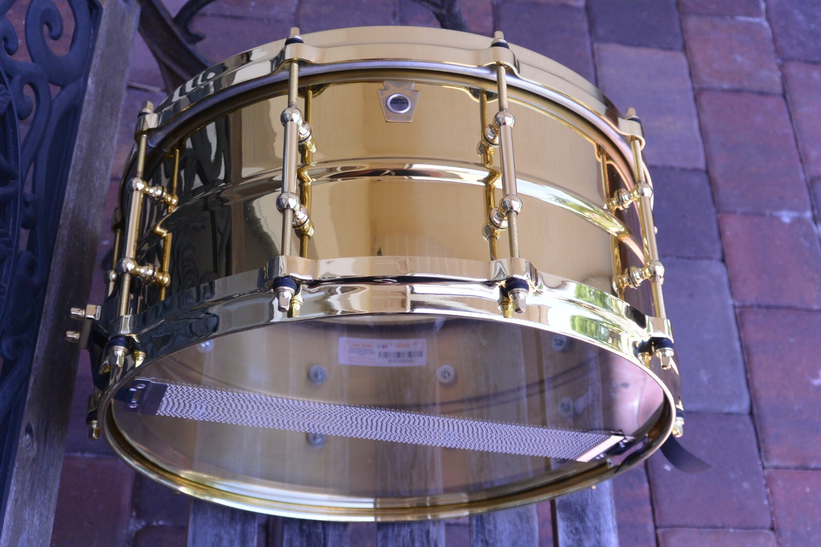 1 of 30! LUDWIG 6.5" SEAMLESS SPUN BRASS SHELL SNARE DRUM weighs 9 LBS ...
