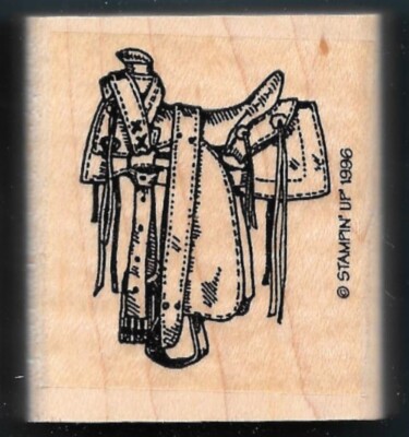 HORSE SADDLE STIRRUPS Country Ranch Stampin' Up! Happy Trails wood ...