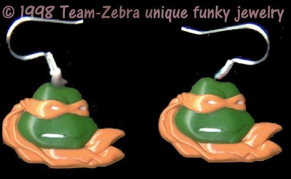 TMNT MICHELANGELO Funky EARRINGS Teenage Mutant Ninja Turtles Costume ...