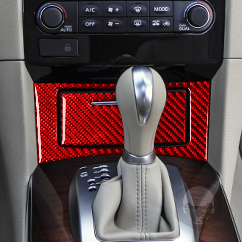 Red Carbon Fiber Console Gear Shift Panel Cover Trim For Infiniti FX35 ...