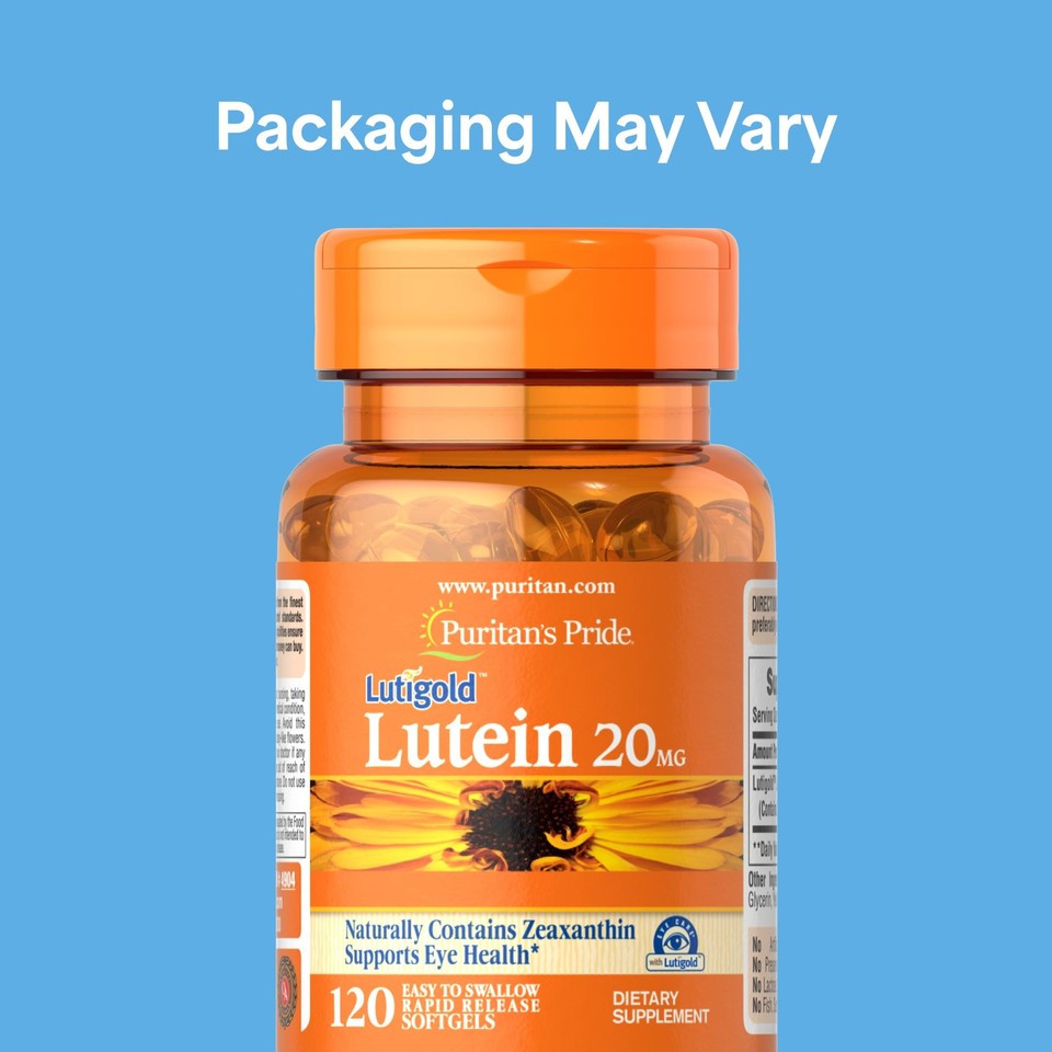 Puritans Pride Premium Lutigold Lutein Carotenoid 20mg with Zeaxanthin ...