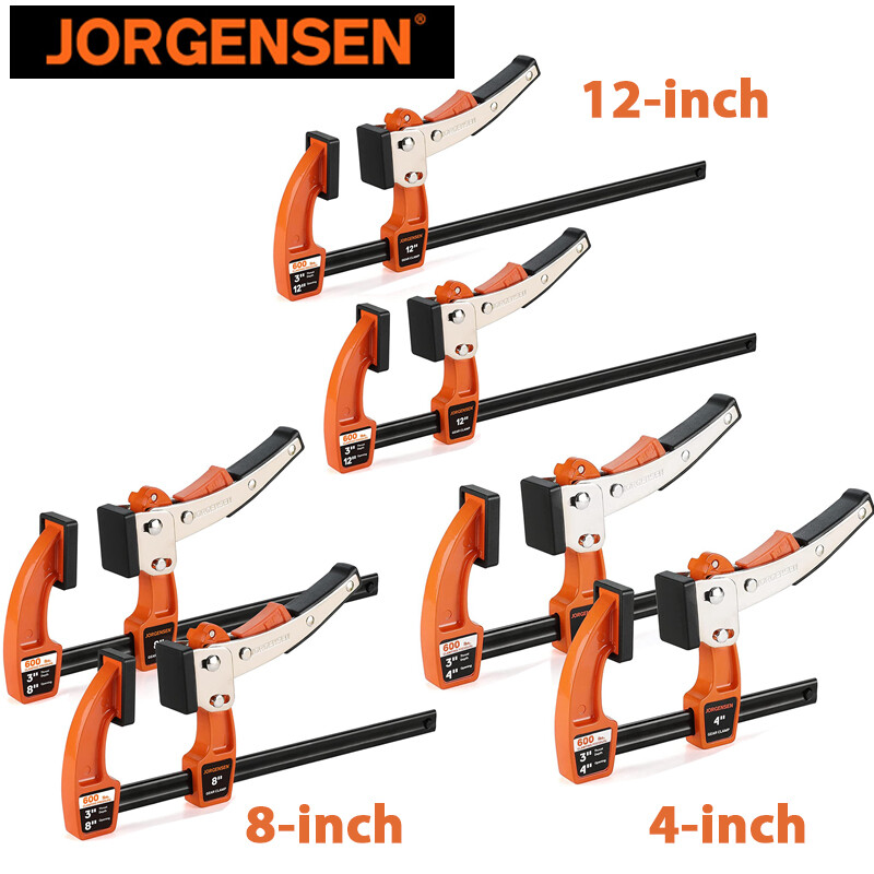 Jorgensen 2Pack 12-inch/4-inch/8-inch Bar Clamp Set Quick Release Gear ...