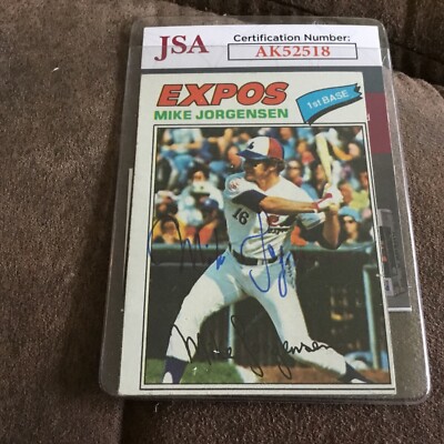 Autographed 1977 Topps Mike Jorgensen TOUGH. JSA STICKER & CERT | eBay