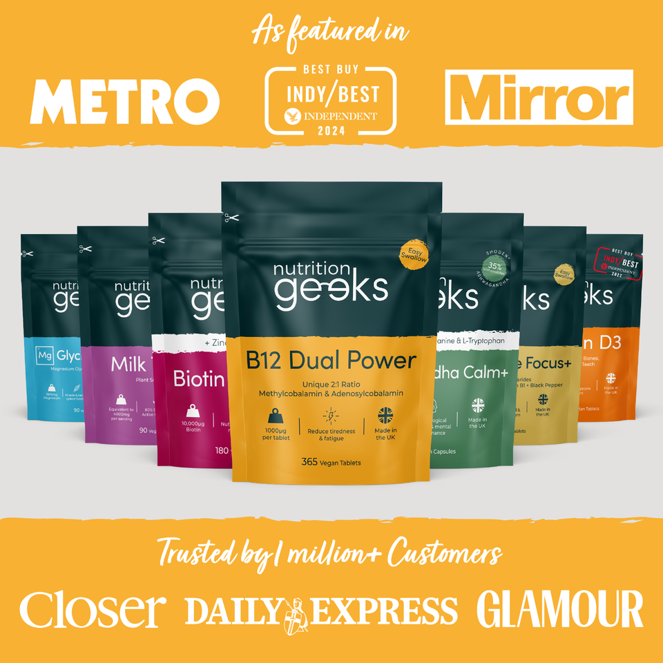 Vitamin B12 Tablets High Strength - 365 Tablets - 1000mcg Dual Power ...